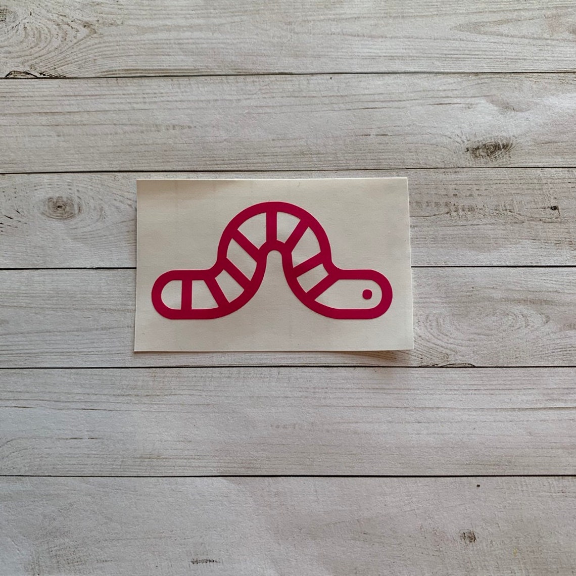 Worm Decal Worm Vinyl Decal Worm Sticker Nightcrawler - Etsy