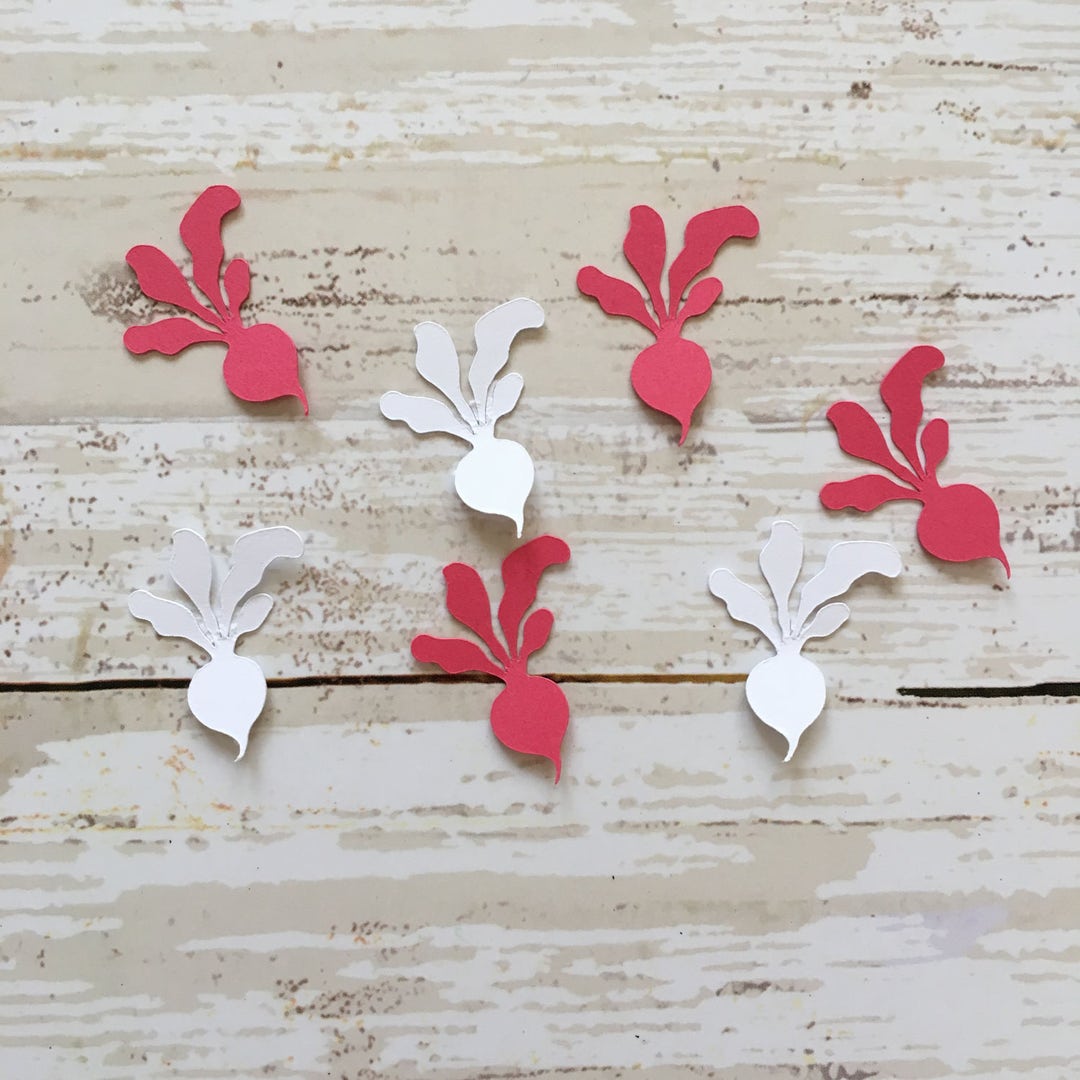 Radish Confetti | Radish Cut Outs | Radish Die Cuts | Garden Confetti ...