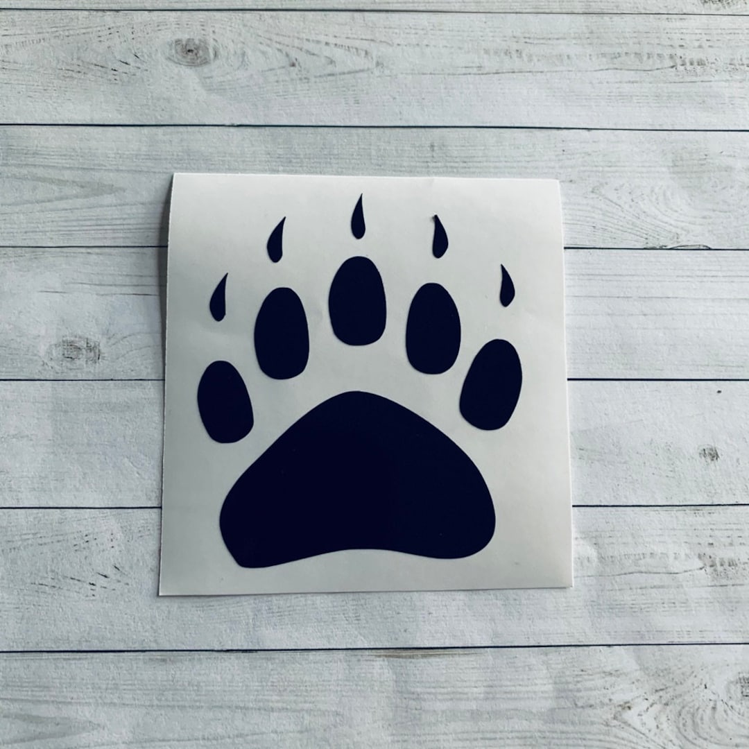 Bear Paw Decal | Bear Track Vinyl Sticker | Paw Print Decal | Bear ...