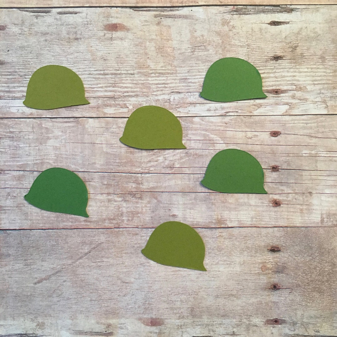 Helmet Confetti | Helmet Cut Out | Helmet Decoration | Army Confetti ...