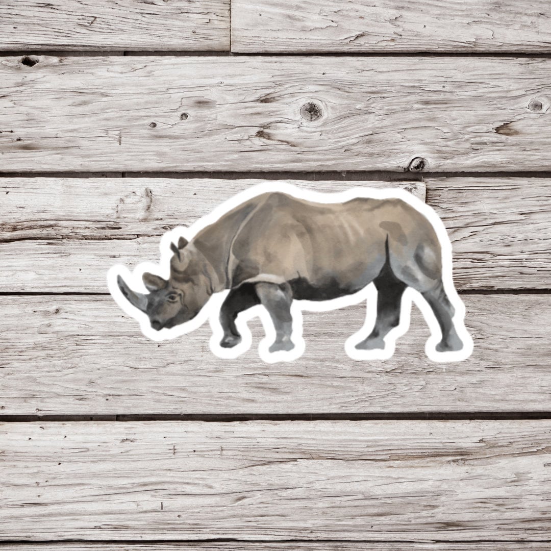 Rhino Sticker, Rhinoceros Sticker, Animal Sticker, Safari Sticker ...
