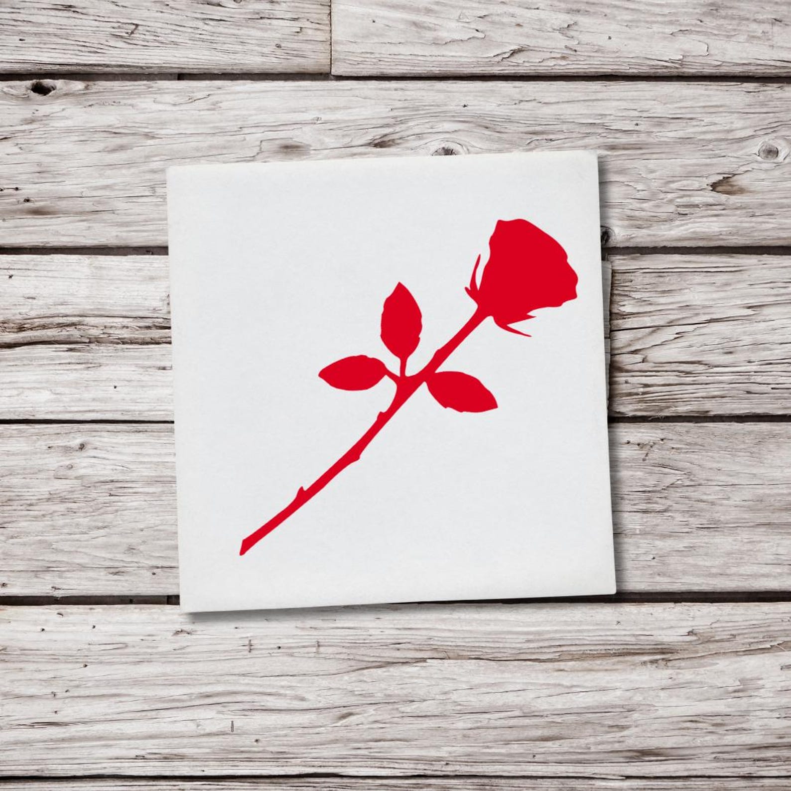 Rose Decal, Rose Sticker, Rose Vinyl Decal, Flower Decal, Floral ...