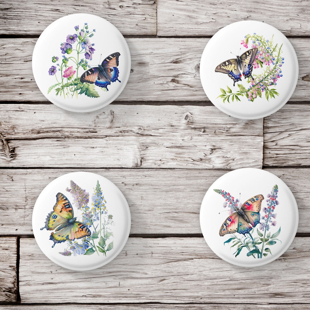 Butterfly Pin, Moth Pin, Flower Pin, Floral Pin, Wildflower Pin, Garden ...