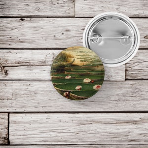 Giant Lily Pads Pin, Lily Pad Pin Back Button, Botanical Pin, Vintage ...