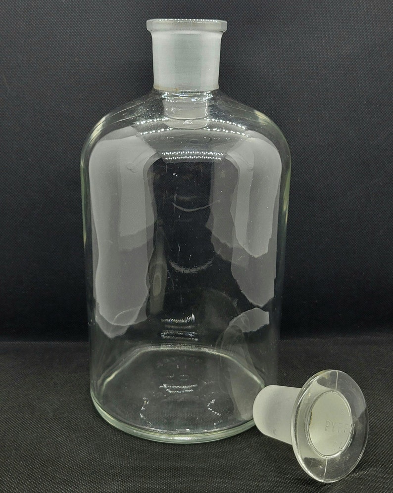 Pyrex Large Reagent, Apothecary Bottle With Stopper, #34, Vintage, 10 1 ...