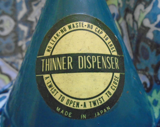 Vintage Artist's Paint Thinner Dispenser Can in Teal Blue, Made in ...