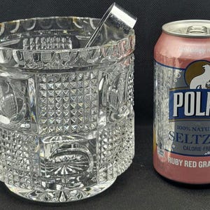 Vintage Mini Cut Crystal ICE BUCKET With Tongs, Geometric Design - Etsy