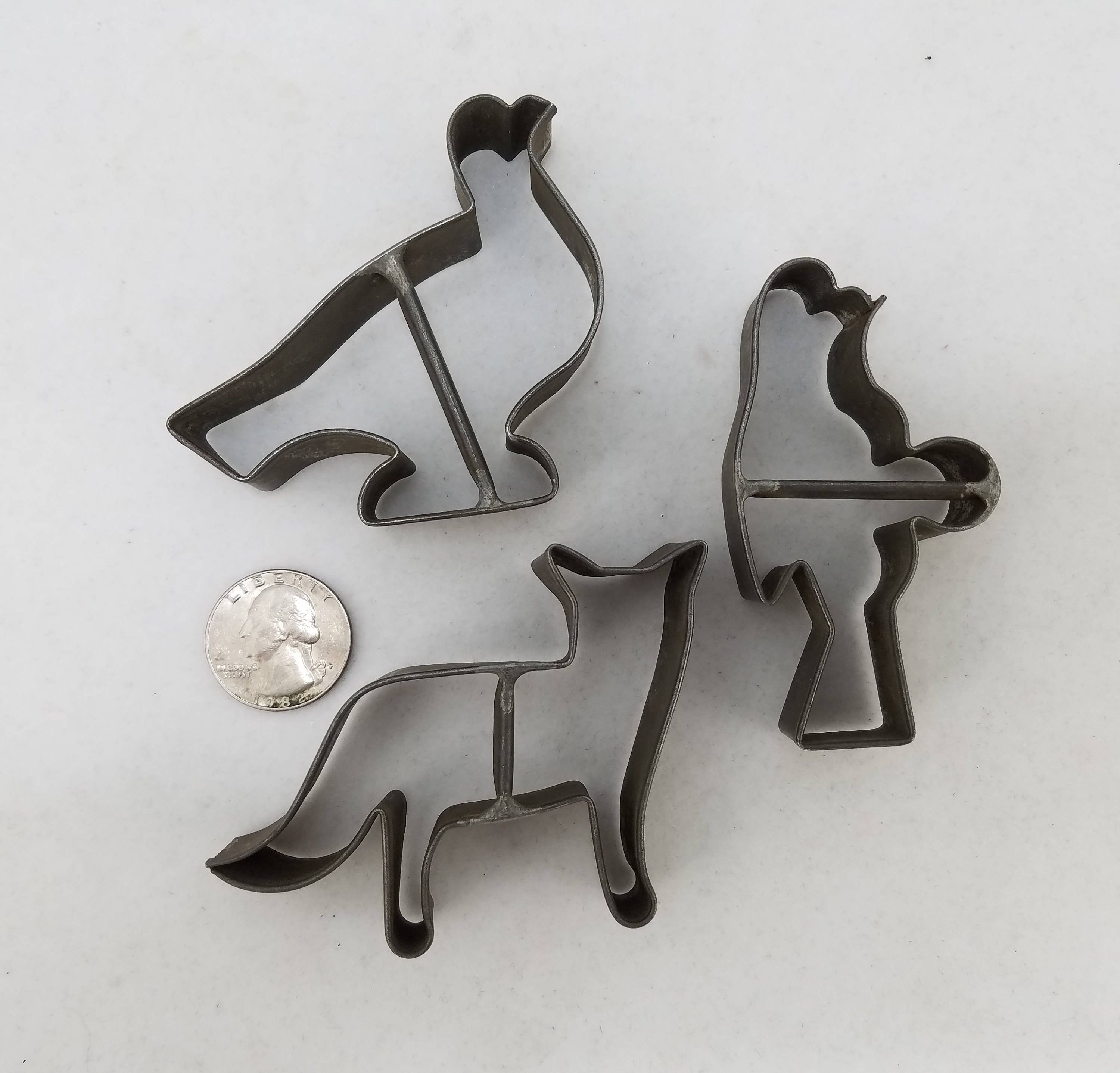 Animal Shaped Metal Cookie Cutters, Set of Three, Eagle, Fox and Parrot ...