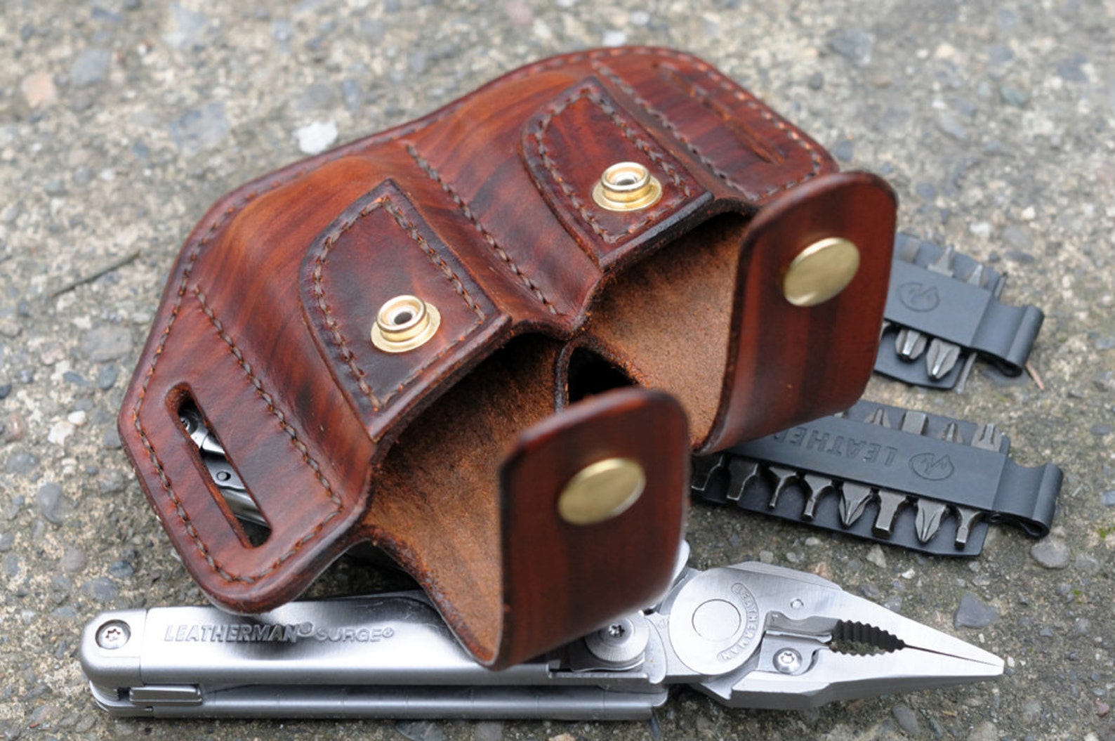 Leatherman Sheath for Surge Multitool + Extra Bits Sheath Snap Cover L ...