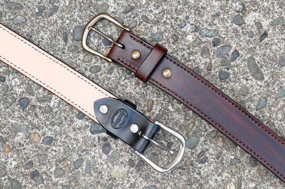 Handmade Leather Dress Belt Double Thick Concealed Carry | Etsy
