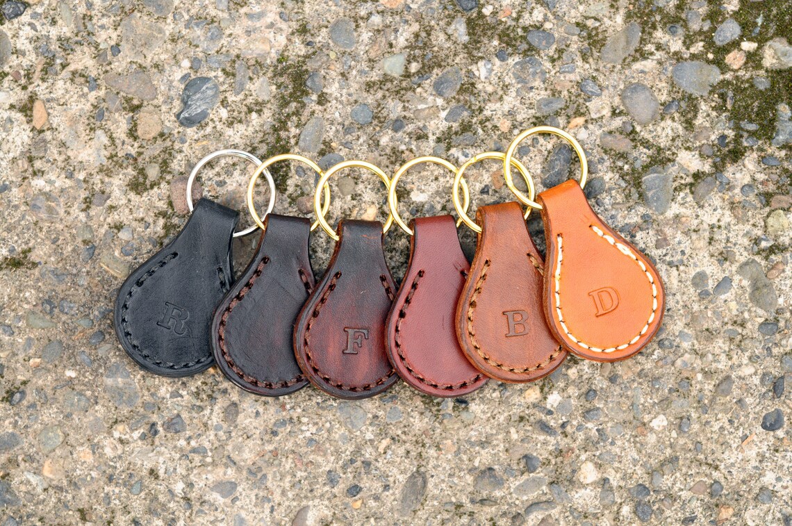 Personalized Leather Key Ring L James Thieman Leathercraft | Etsy
