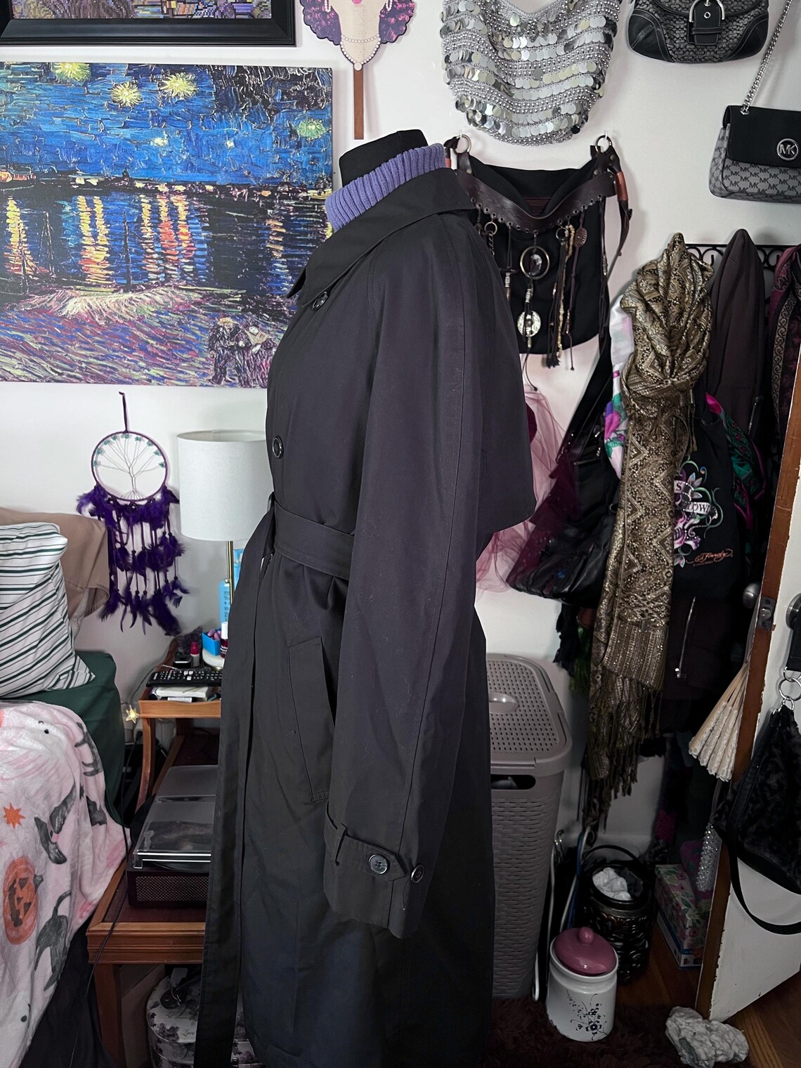 Vintage London Fog Black Trench Coat | 90s Overcoat, Removable Liner ...