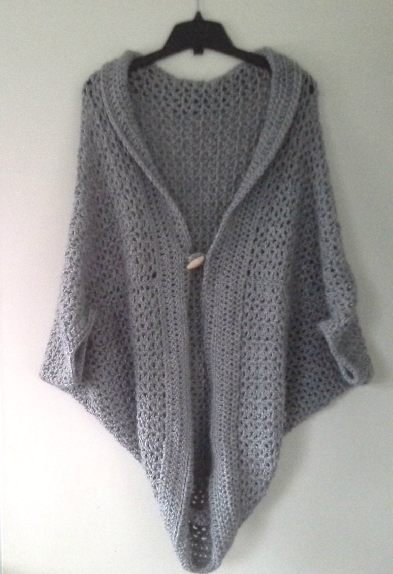 V-stitch Crochet Long Button Shrug Cardigan Pattern - Etsy Canada