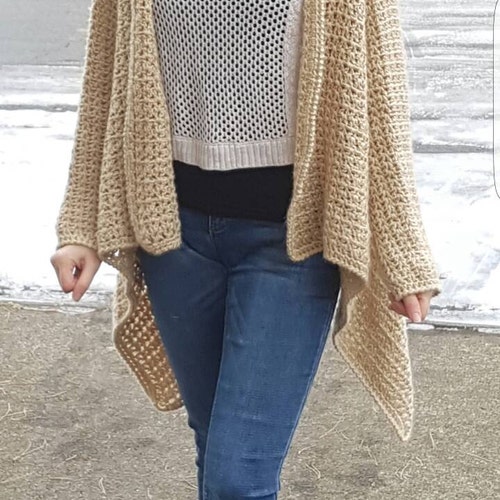 V-stitch Seamless Drape Front Cardigan Pattern - Etsy
