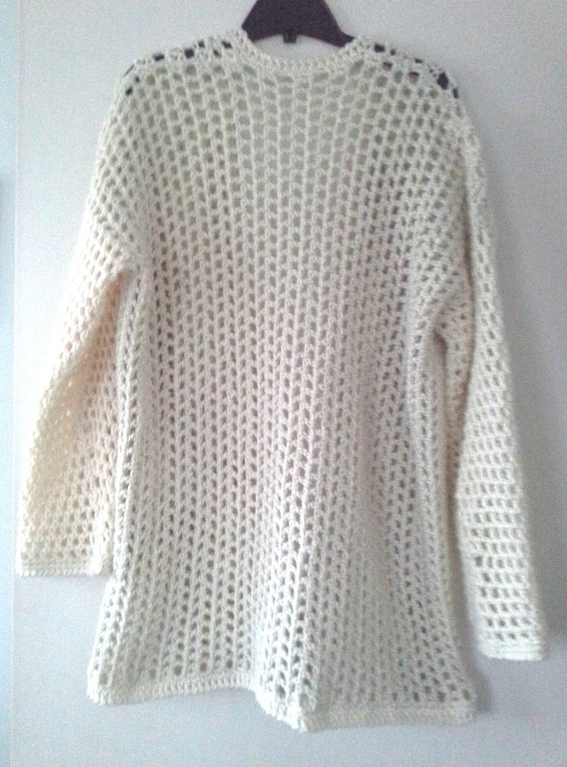 So Cute Filet Mesh Crochet Cardigan Pattern - Etsy
