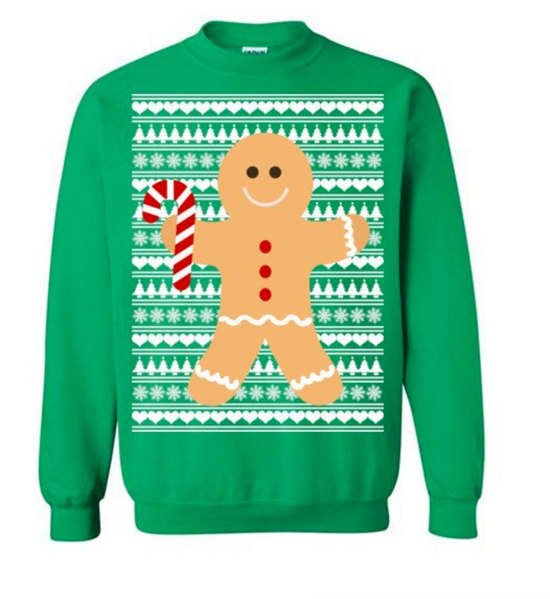 Cute Gingerbread Man Sweater Ugly Christmas Sweater Ugly Sweater Tacky ...