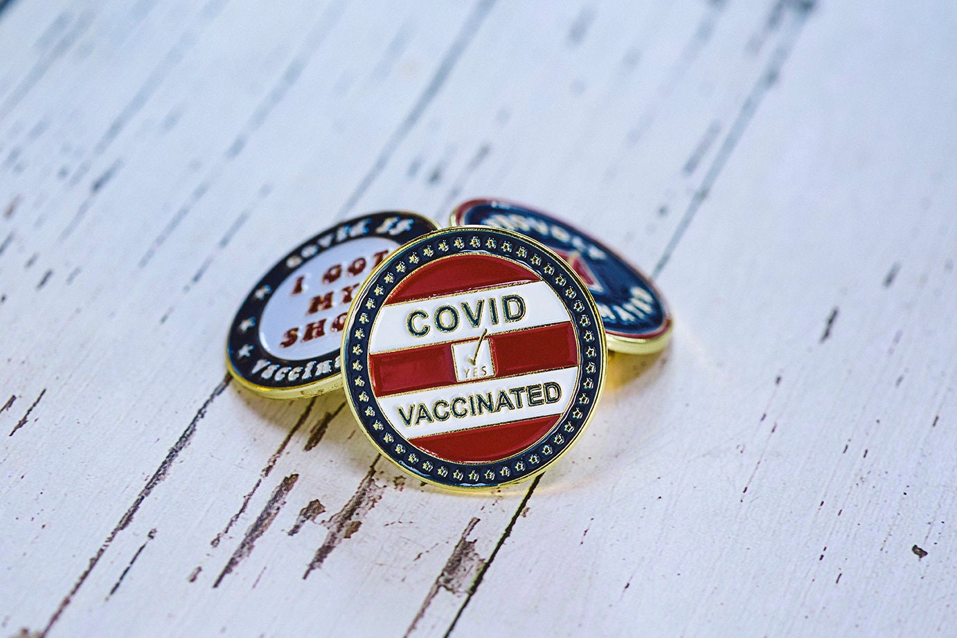 Covid Vaccine Pin. Vaccinated Enamel Pin. Covid 19 Lapel Pin. | Etsy