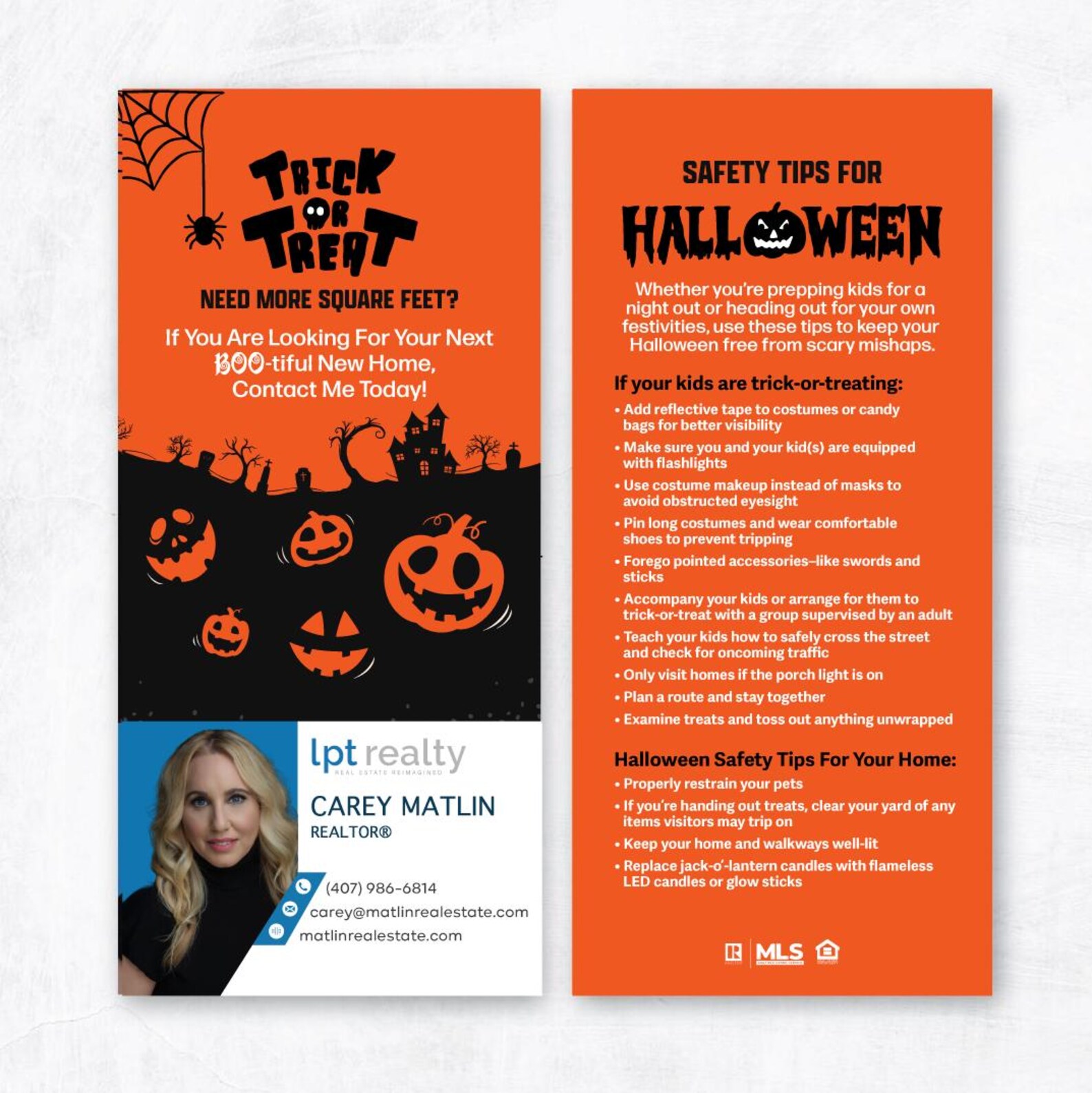 Trick or Treat Need More Square Feet Real Estate Rack Card, Halloween ...
