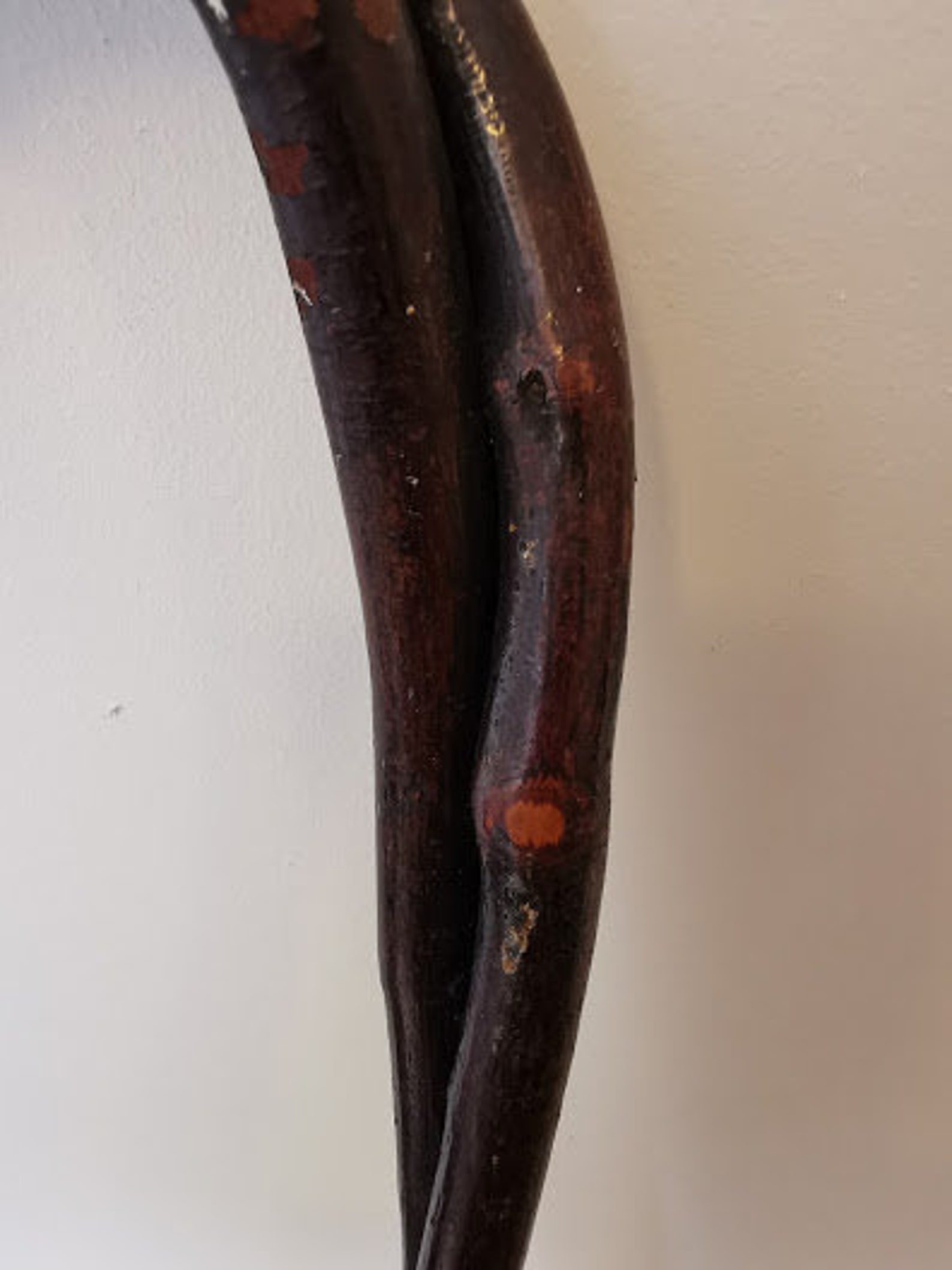 Unusual Gnarled Twisted Knobbly Wooden Walking Stick Cane With Snake ...