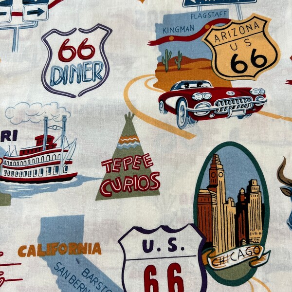 Route 66 Fabric - Etsy