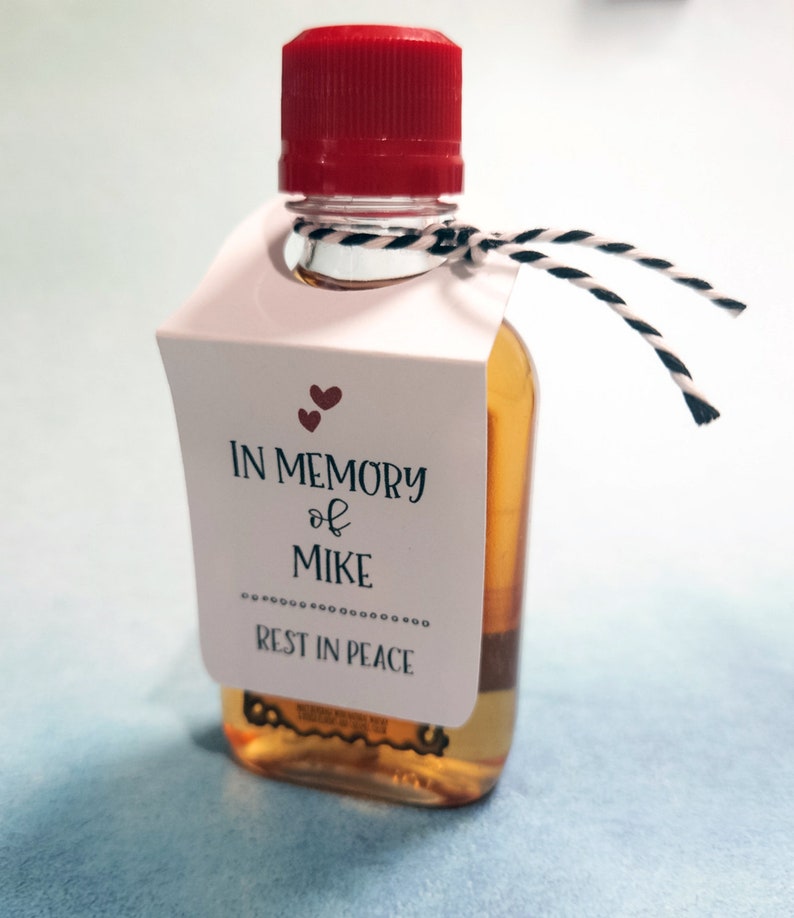 In Memory of Mini-alcohol Bottle Tags for Funerals Wakes - Etsy