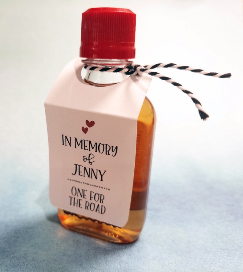 In Memory of Mini-alcohol Bottle Tags for Funerals, Wakes, Memorials ...