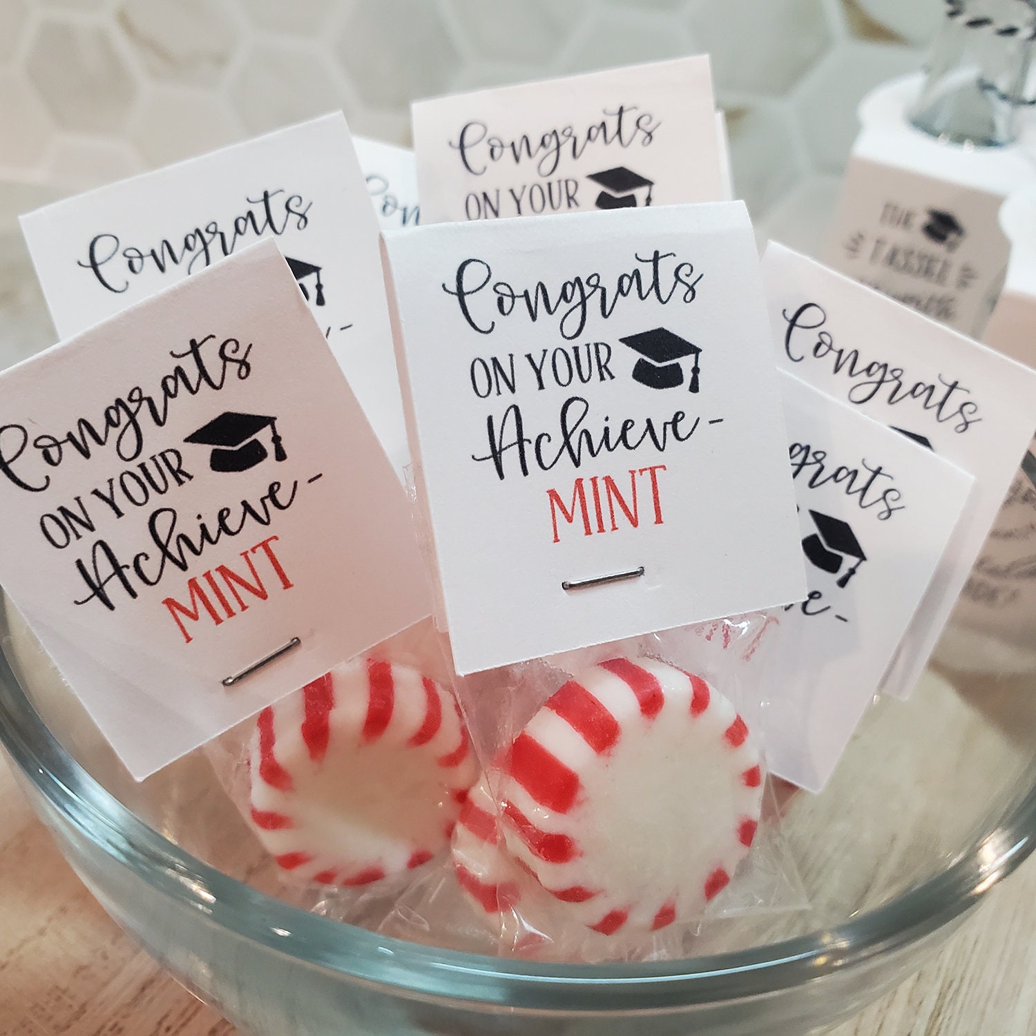 25 Graduation Party Favors - Mint Candy Party Favors - Custom Grad ...