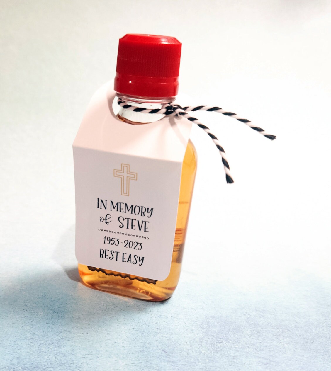 In Memory of Mini-alcohol Bottle Tags for Funerals, Wakes, Memorials ...