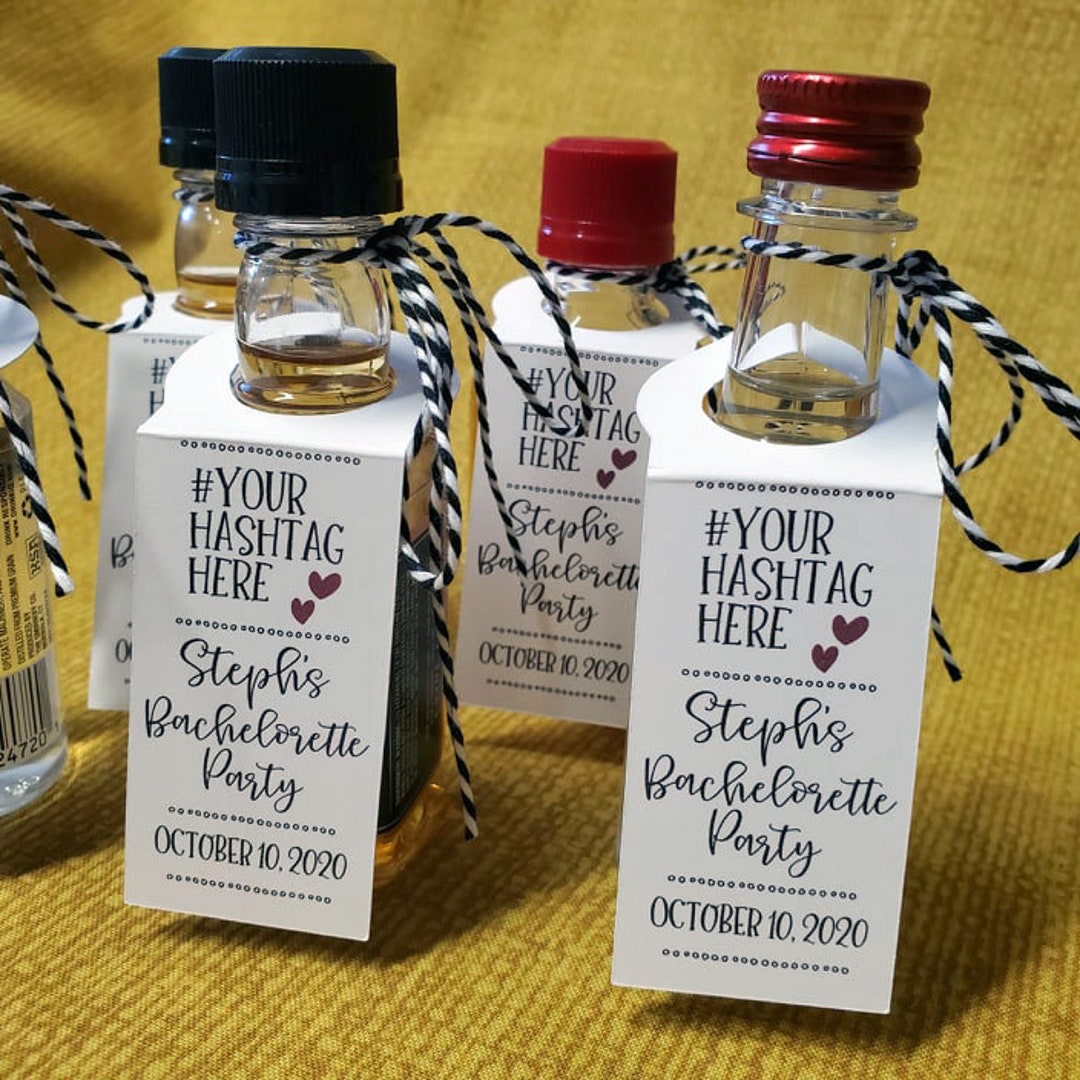 Custom Shot Bottle Tags, Party Favor Bottle Tags, Shot Bottle Labels ...