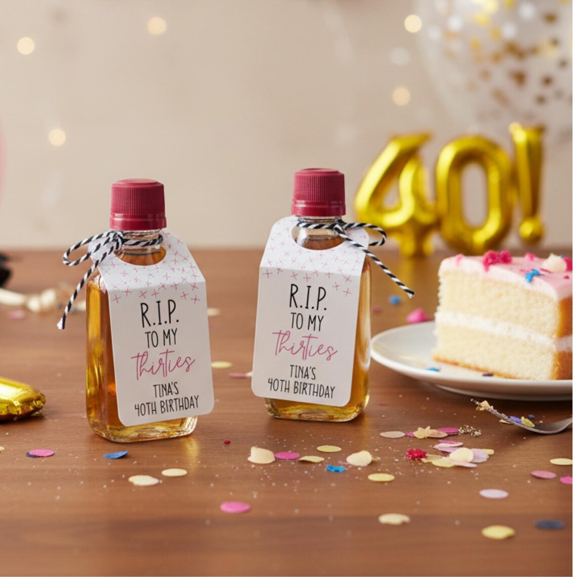 RIP to My Thirties - Party Favors Nips Mini-alcohol Shot Bottle Tags ...