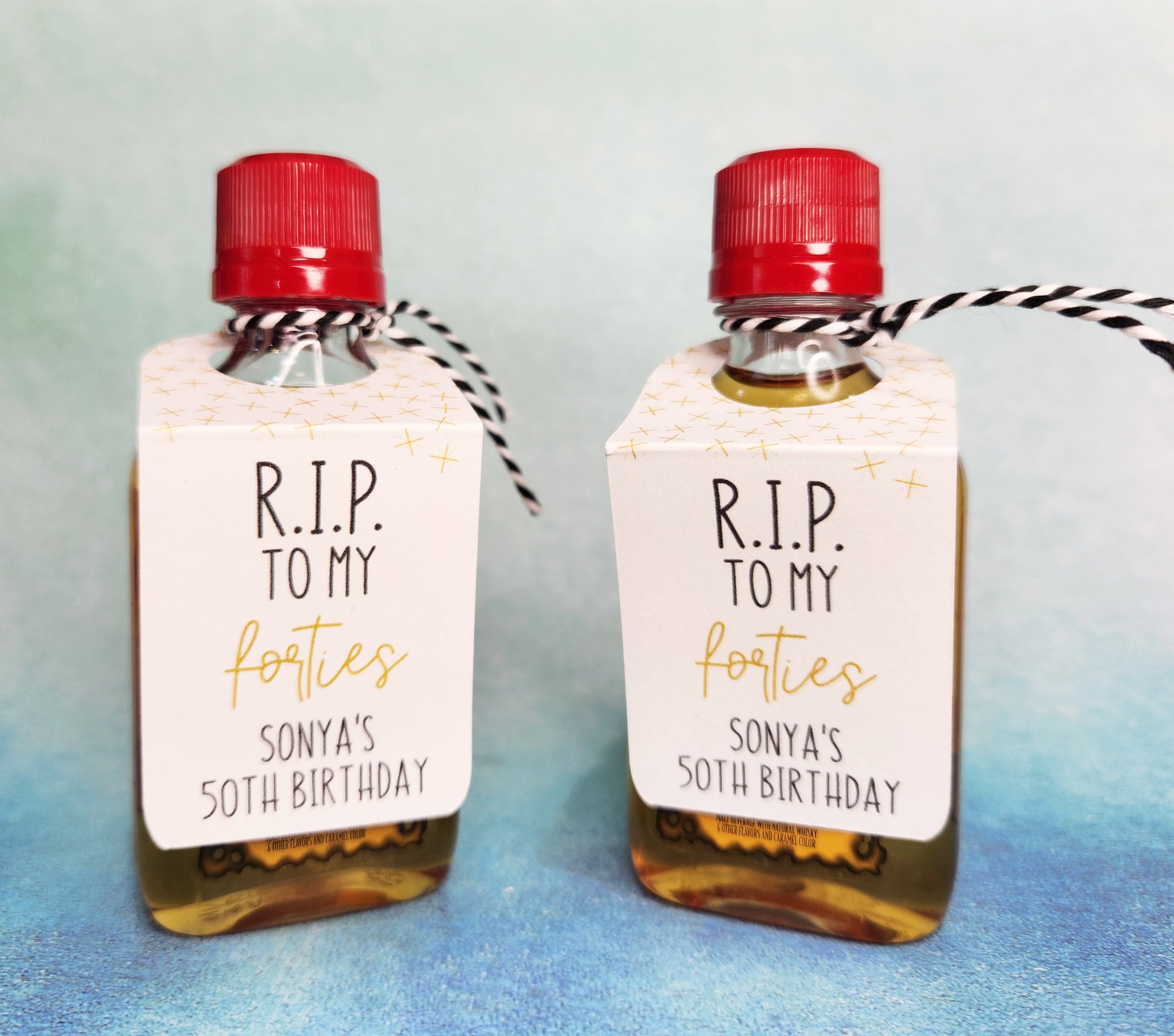 RIP to My Forties - Party Favors Mini-alcohol Shot Nips Bottle Tags for ...