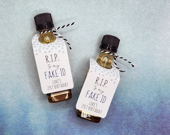 Birthday Liquor Bottle Label, 50ml Birthday Labels, 21st Birthday Gift ...