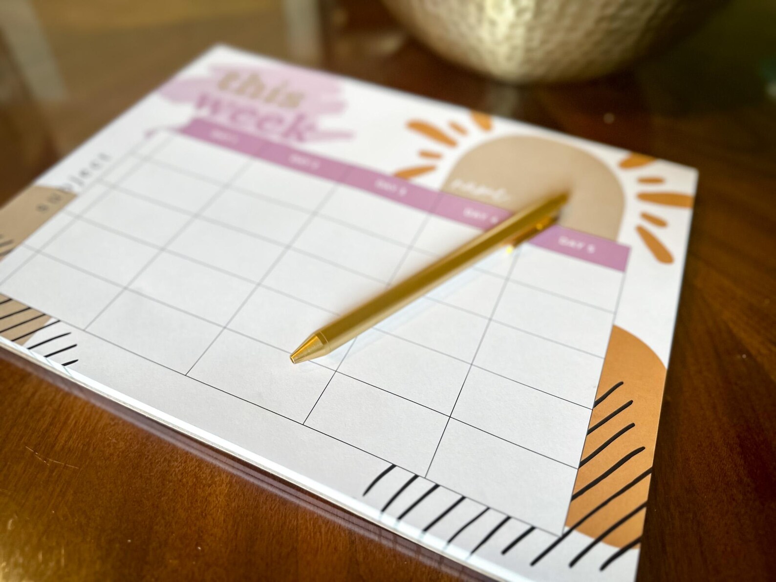 Weekly School & Home Planner | 5-day Chart for Organizing Subjects ...