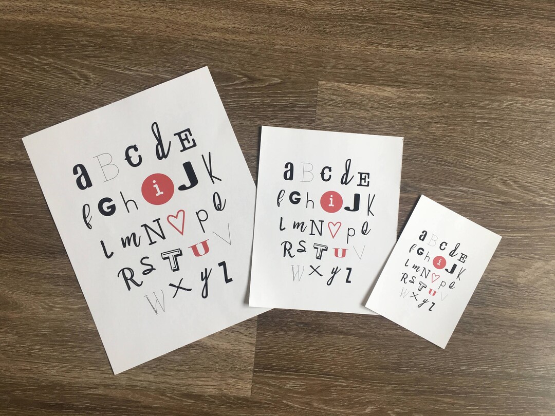 DIGITAL DOWNLOAD I Love You Alphabet Poster, Abc Print, Modern ABC, Kid ...