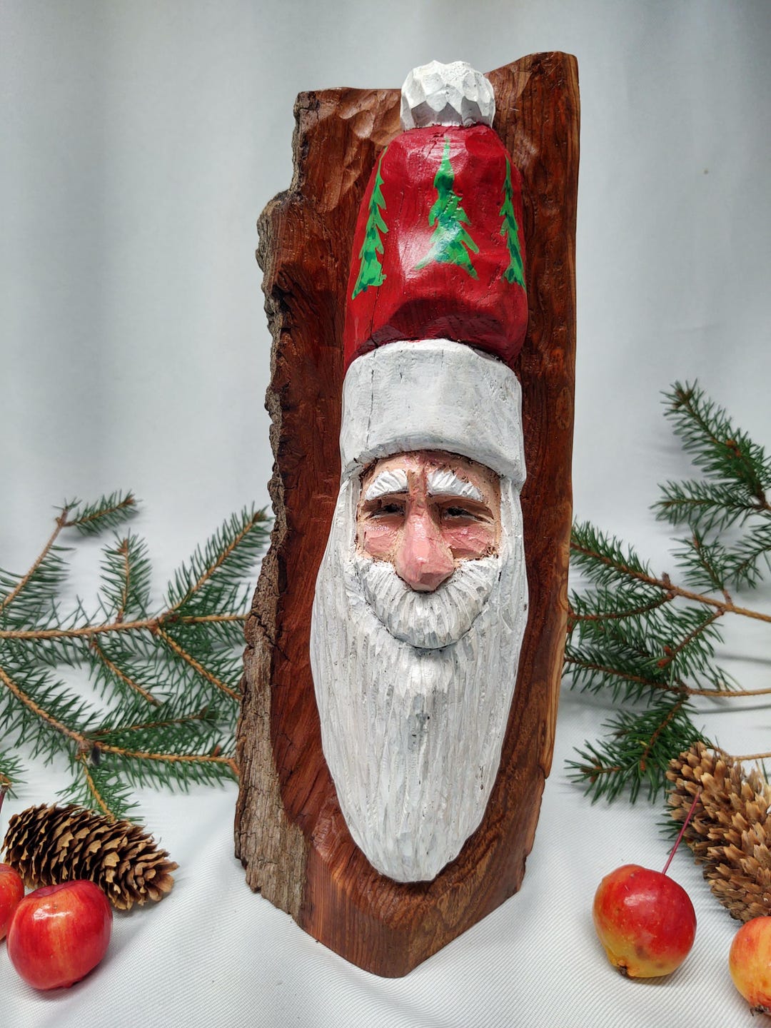 HAND CARVED SANTA, Hand Carve Santa, Christmas Decoration, Christmas ...