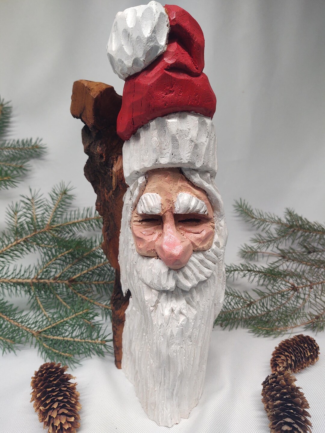 HAND CARVED SANTA, Hand Carve Santa, Christmas Decoration, Christmas ...
