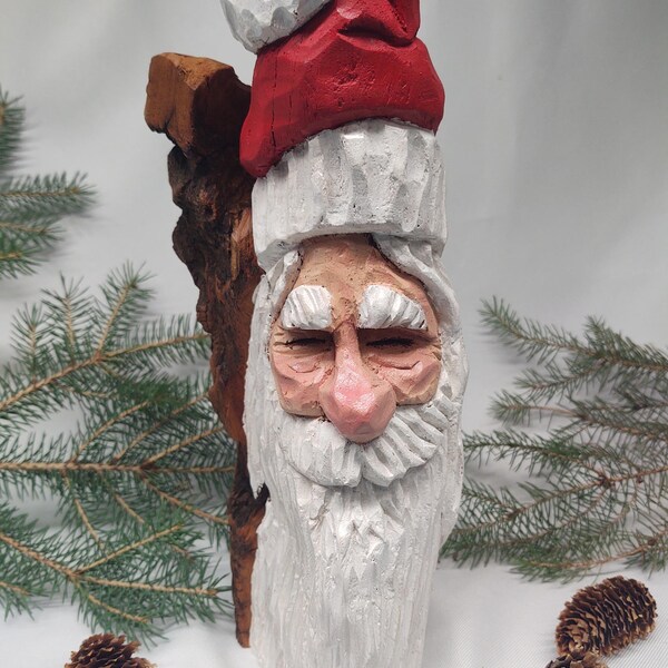 Hand Carved Santa - Etsy