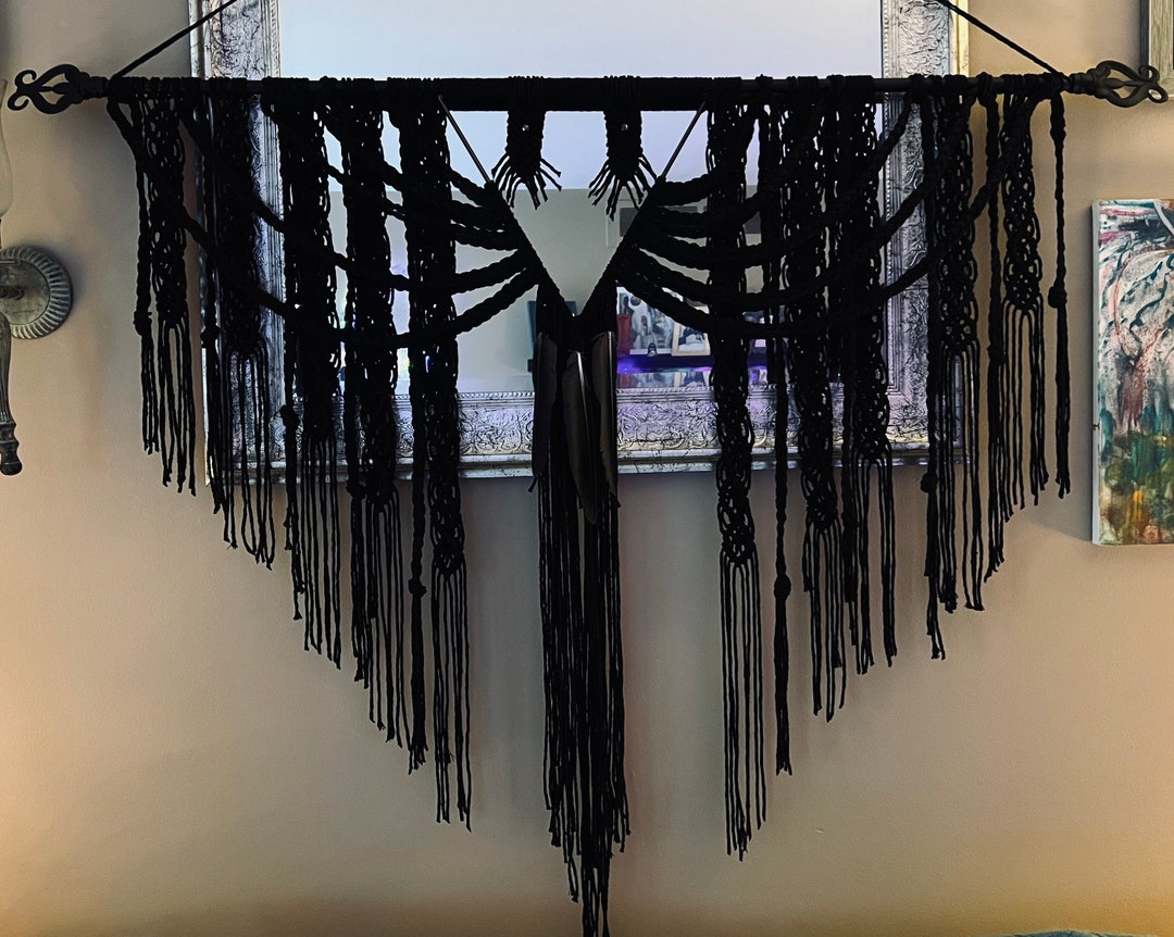 The Crow, Large Macrame Tapestry Inspired by the Mystical Magical Bird ...