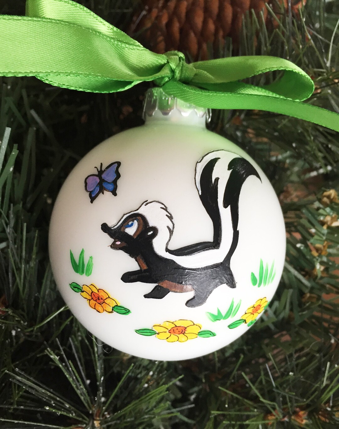 Personalized Hand Painted Skunk Christmas Ornament - Etsy