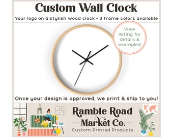 Custom Wall Clock Logo - Etsy