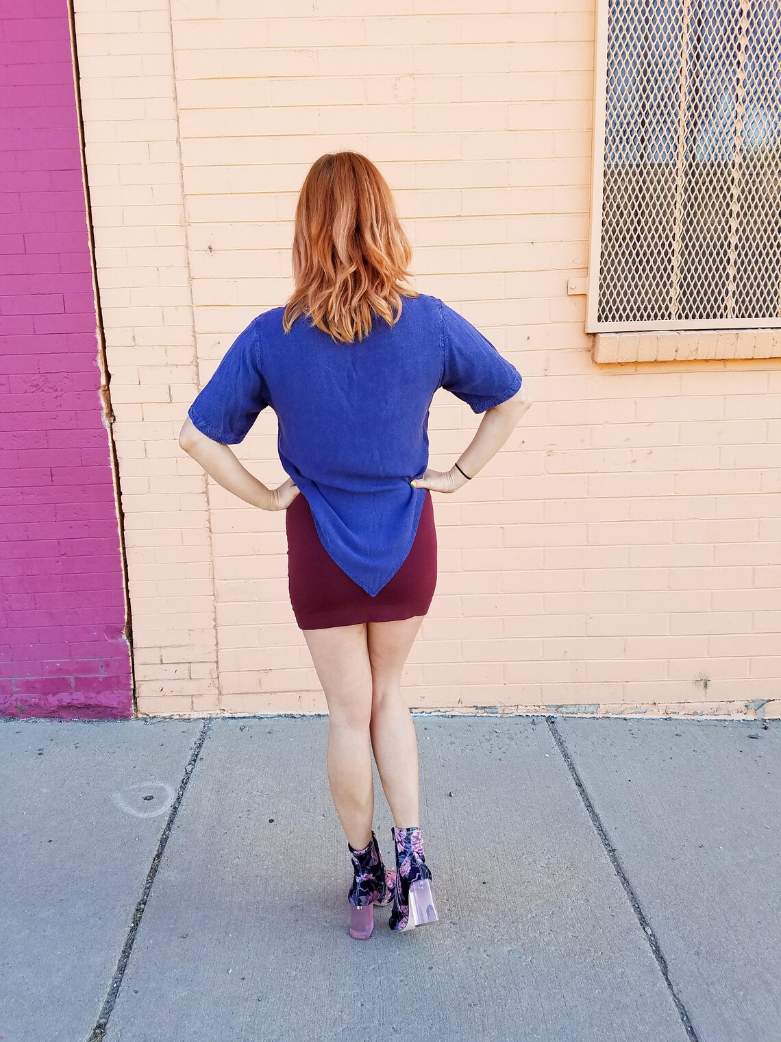 90's FLORAL Embroidered Fishtail Blouse Midriff Crop Top INDIGO Hippie ...