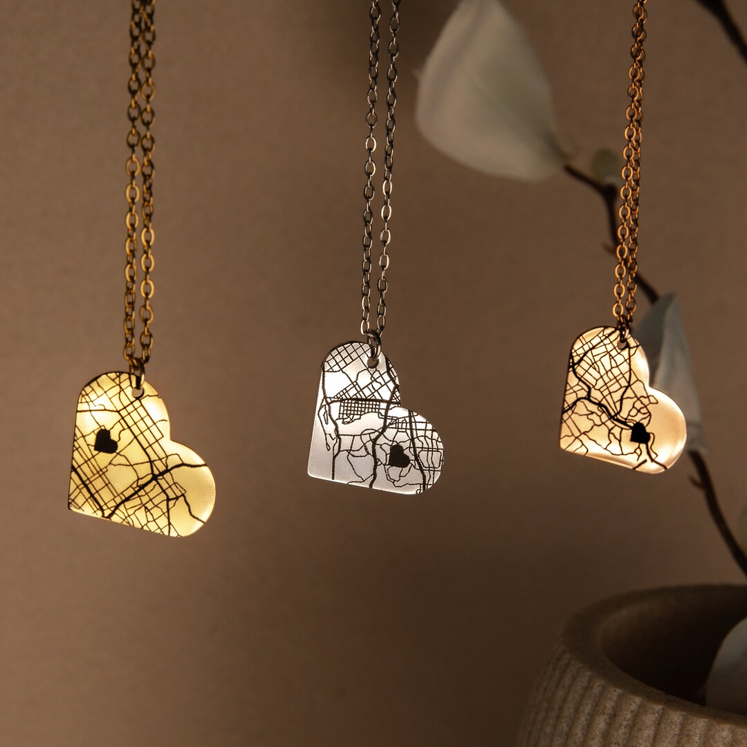 Where We Met Necklace, Personalized Birthday Gift Jewelry Engraved ...