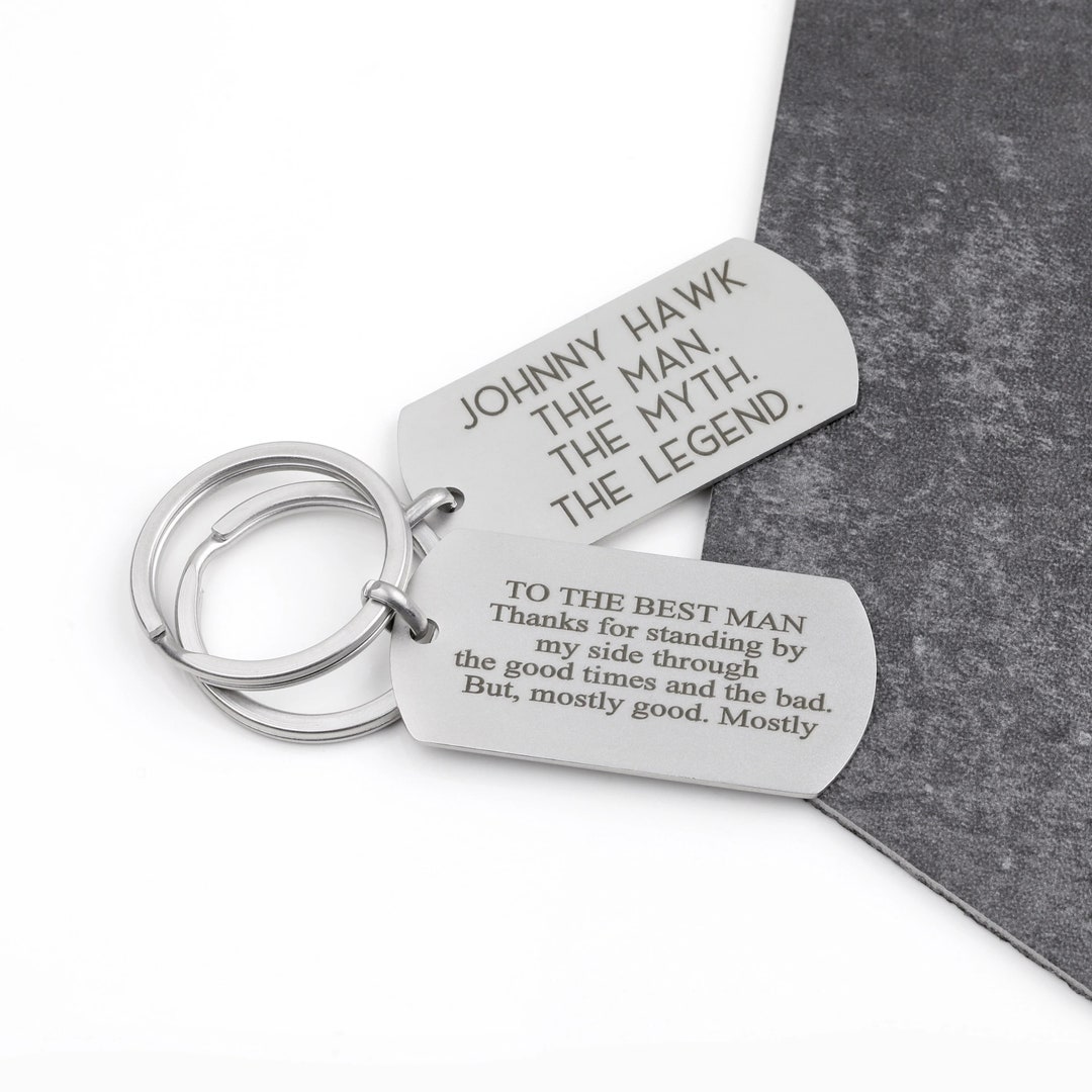 Personalized Dog Tag Key Chain, Engraved Message Gift for Him, Men's ...