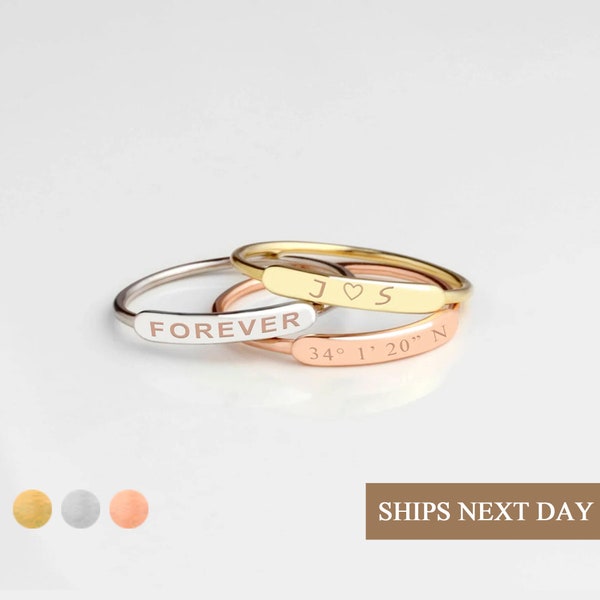 Name Rings Stackable - Etsy
