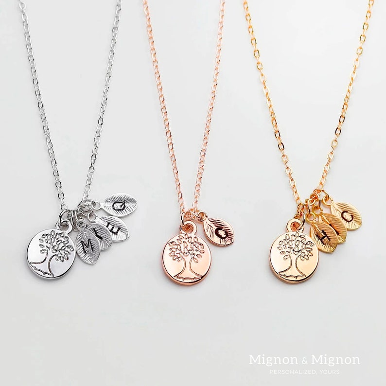 Personalized Family Tree Necklace With Initial Gift for - Etsy
