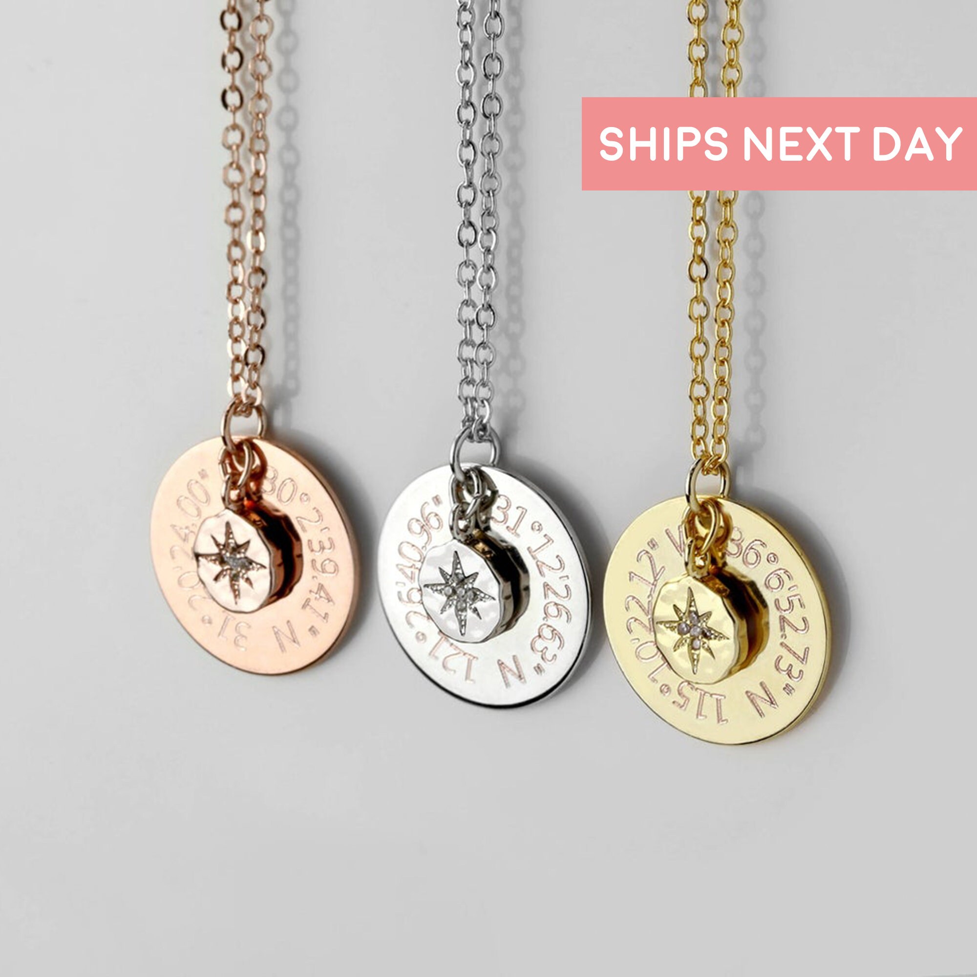 Compass Necklace for Women Coordinate Necklace Inspirational - Etsy