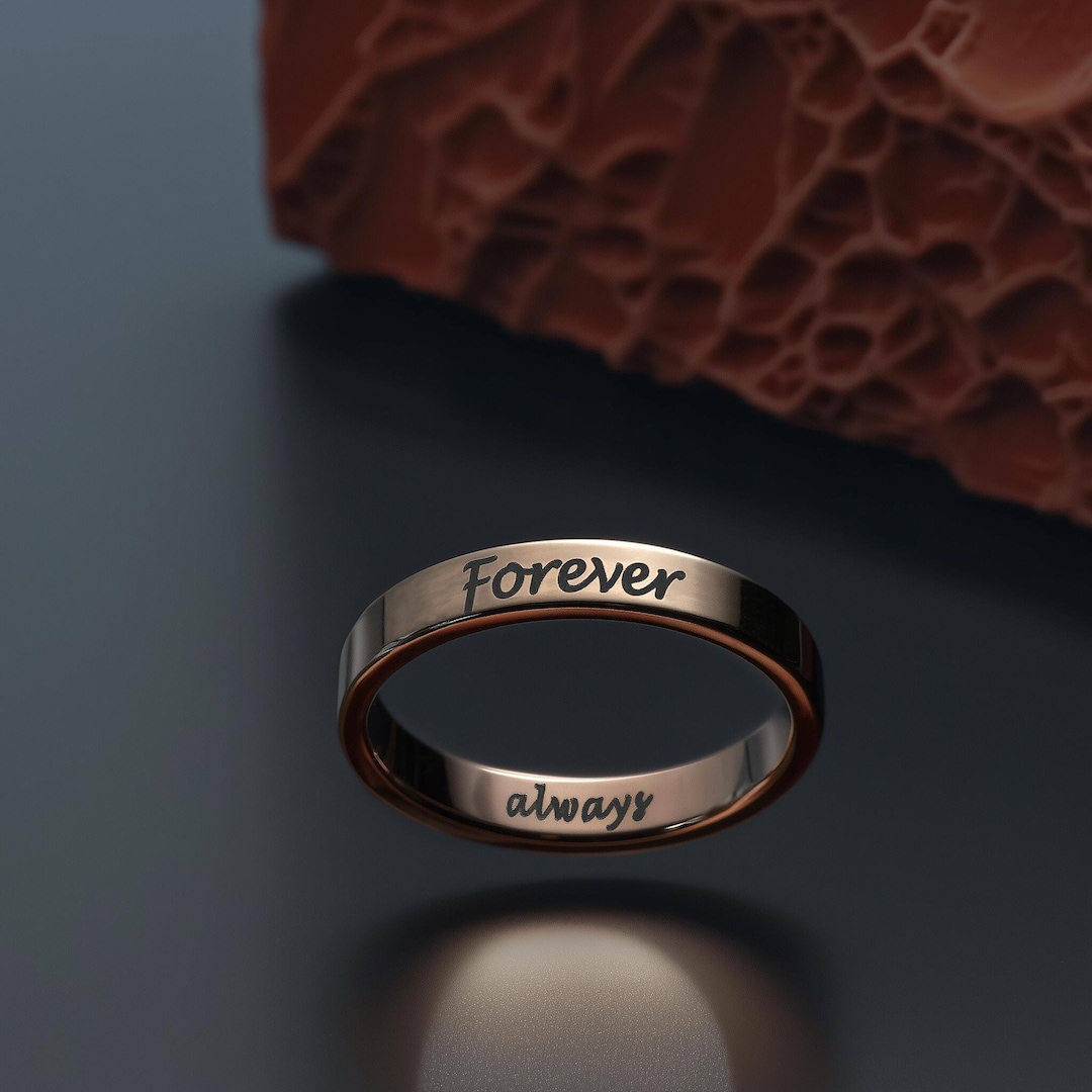 Custom Engraved Stackable Rings Unique Gift for Her Personalized Name ...
