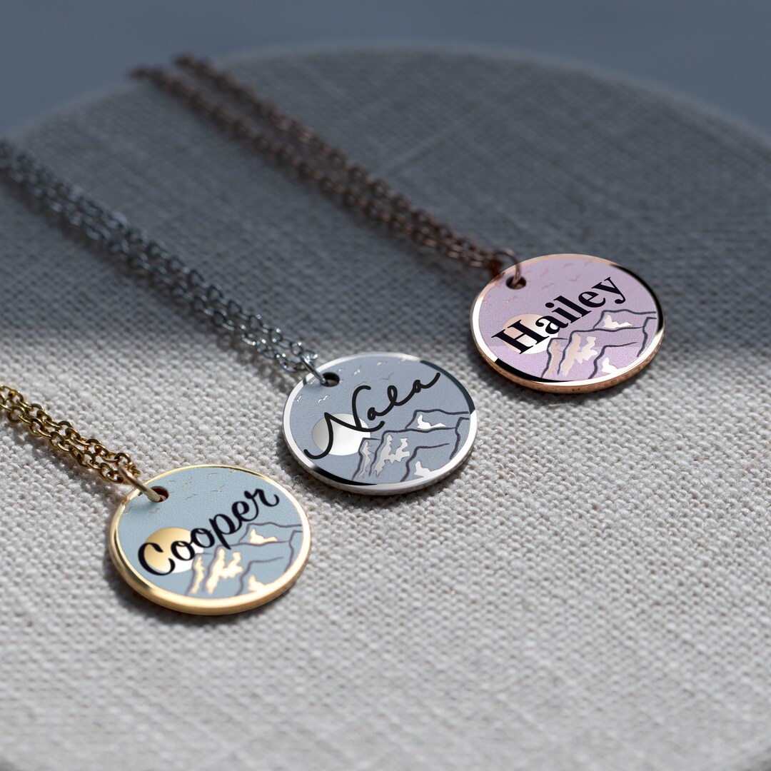 Personalisierte Berg Name Anhänger Halskette für ihr Muttertagsgeschenk ...
