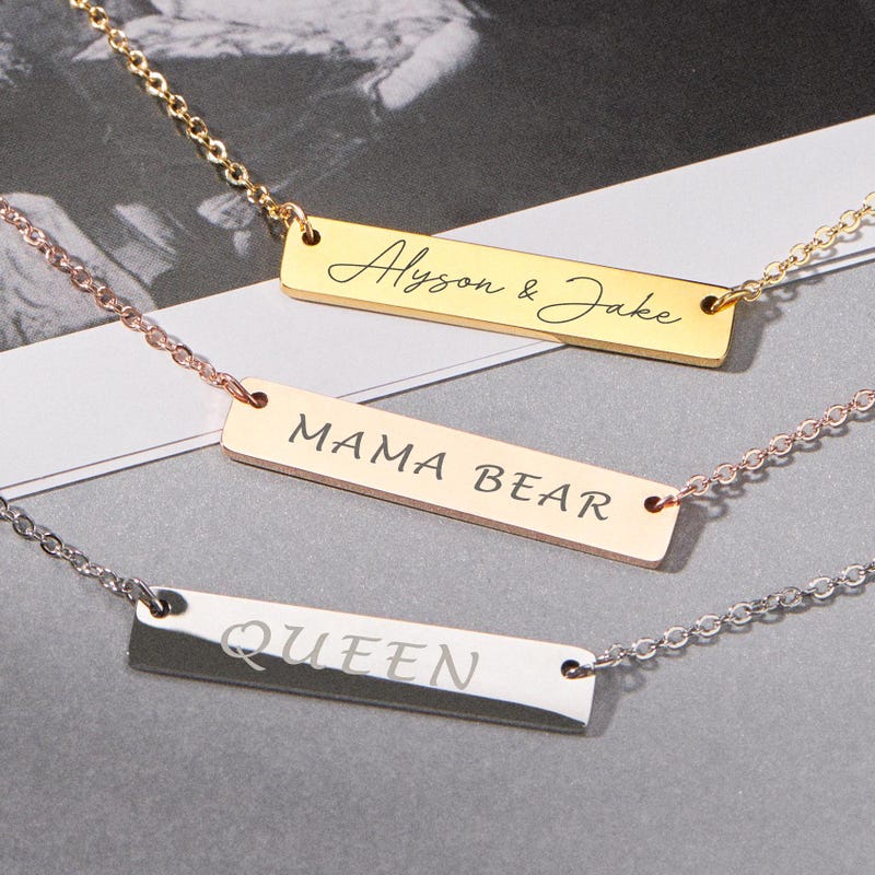 Engraved Necklace - Etsy