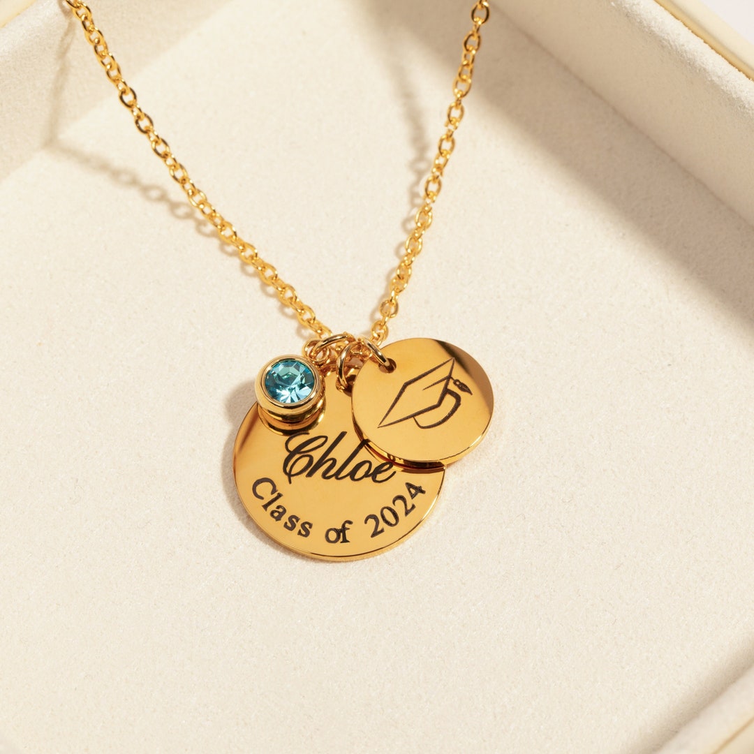 Custom Graduation Necklace Name Necklace College Graduation Gift for ...